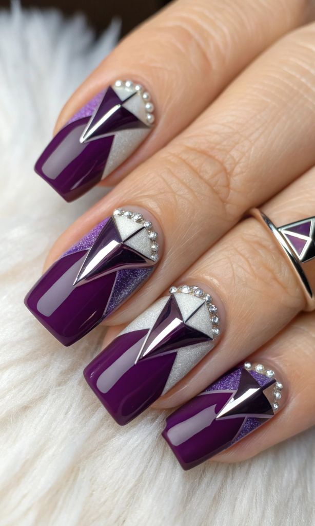 14 Glamorous Purple Chrome Nails for a Bold Look